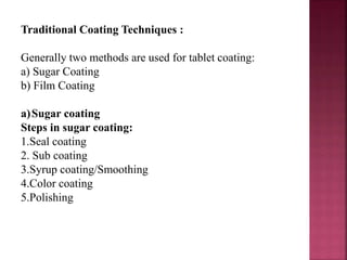 Coating technology m.pharmacy 1st year | PPTX