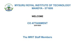 CO ATTAINMENT-2023 (1).pptx and program outcomess | PPTX | Professional ...