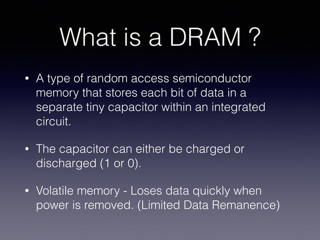DRAM Cell - Working and Read and Write Operations | PDF