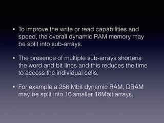 DRAM Cell - Working and Read and Write Operations | PDF