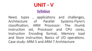 Computer organisation and architecture unit 5, SRM | PPTX