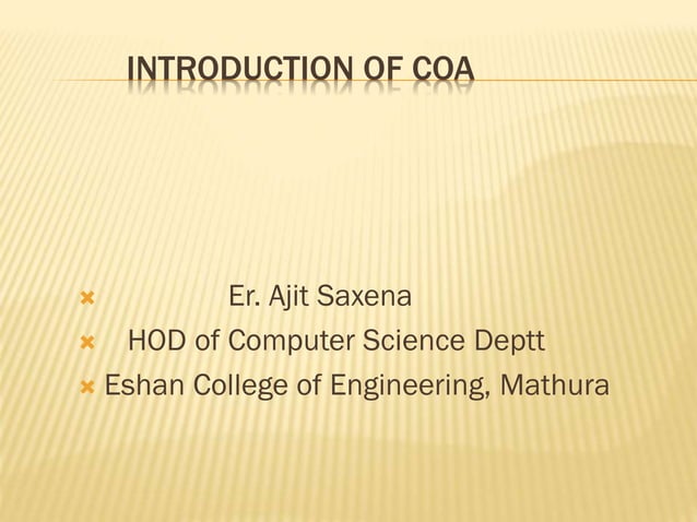 COA Unit-1.pdf | Operating Systems | Computer Software and Applications