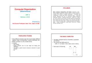 COA UNIT-2 PPT FOR CSE STUDENTS FOR ALLE | PDF