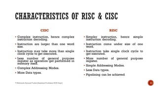 Coa unit 3 part 2 cisc vs risc | PDF