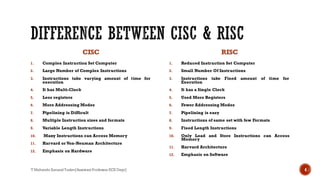 Coa unit 3 part 2 cisc vs risc | PDF