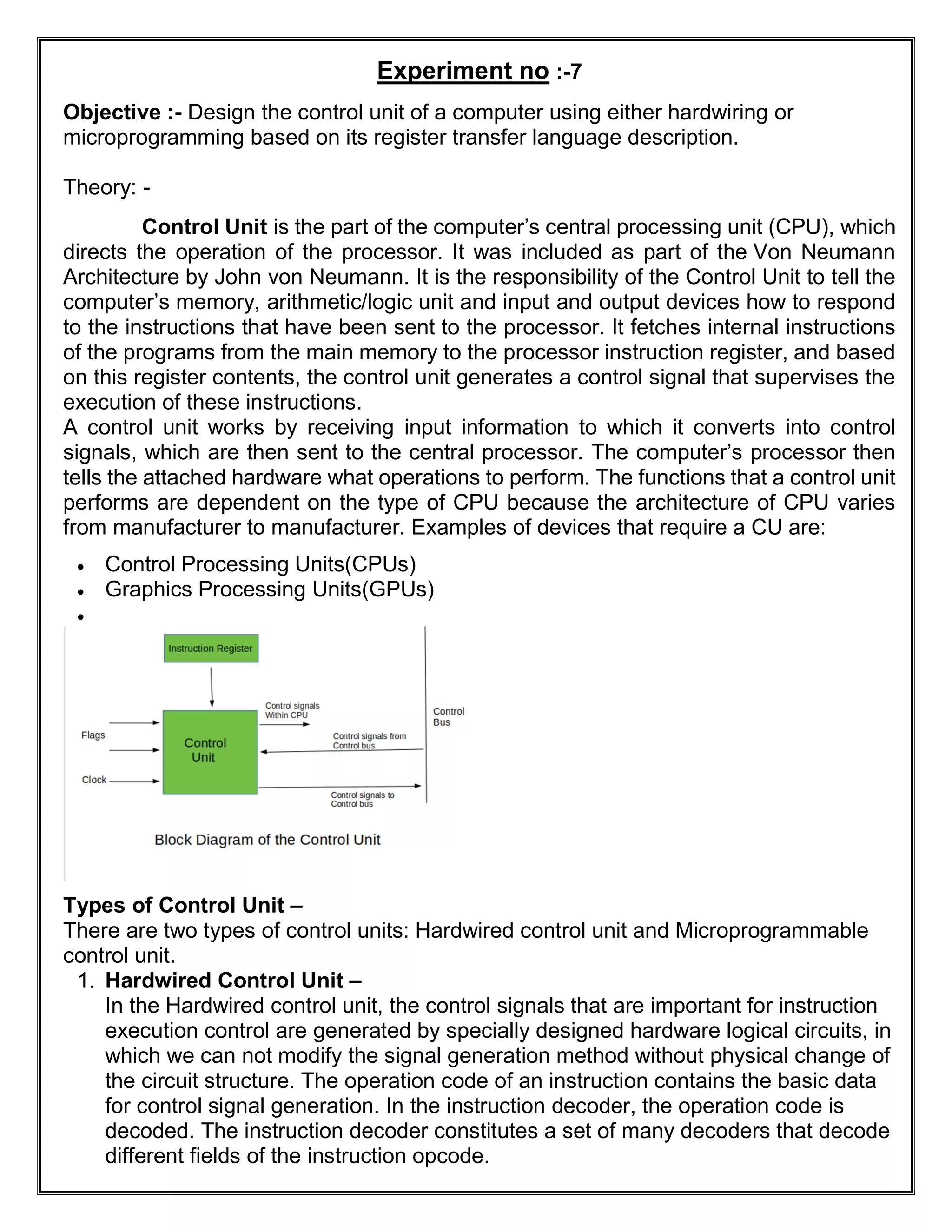 Computer Organization And Architecture lab manual | PDF