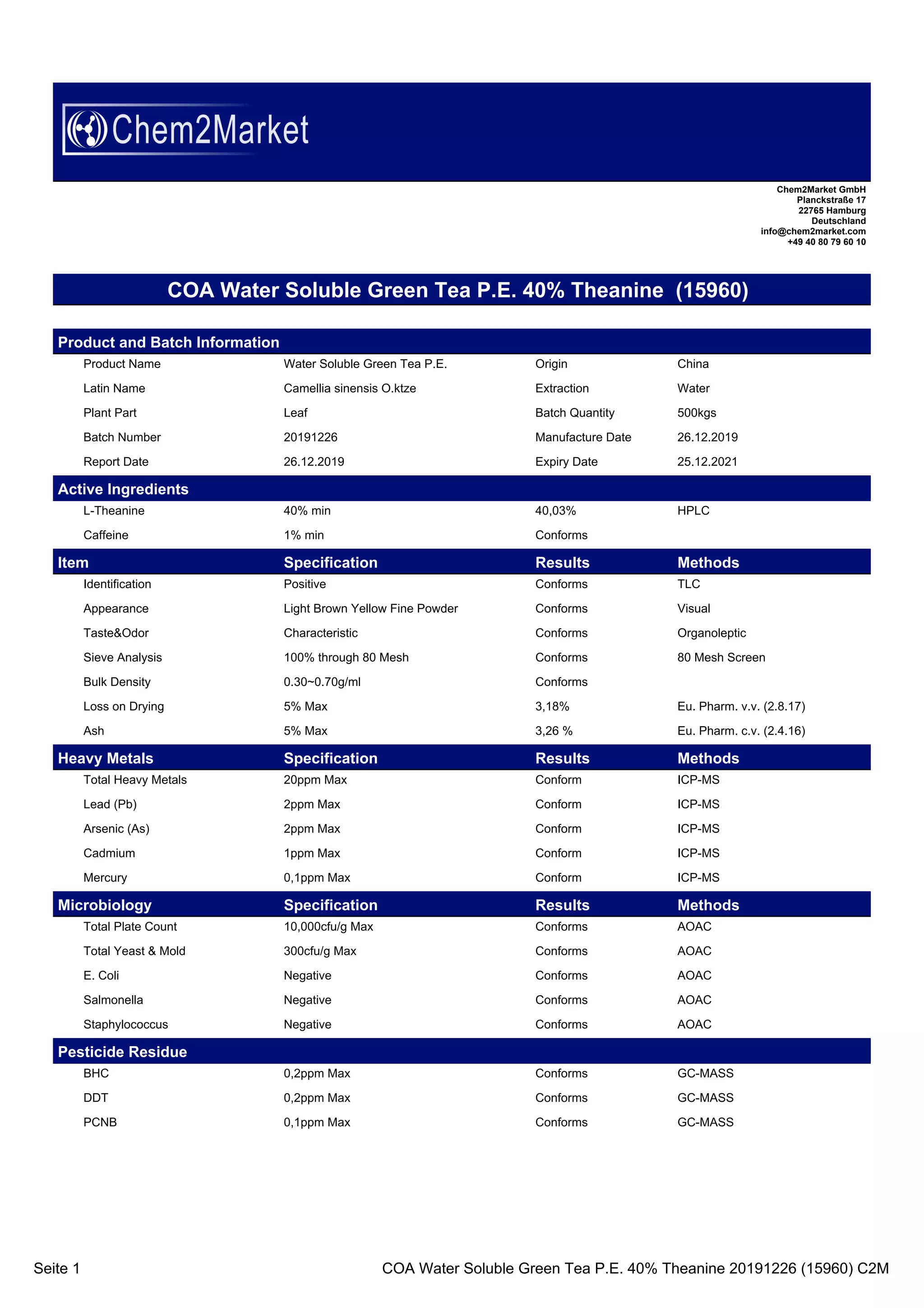 Coa water soluble green tea p.e. 40% theanine 20191226 (15960) c2 m | PDF