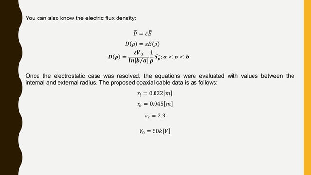 Electrostatic field in a coaxial transmission line | PPTX | Physics | Science