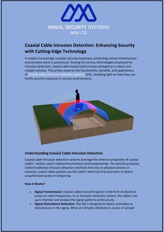 Coaxial Cable Intrusion Detection and Enhancing Security with Cutting ...