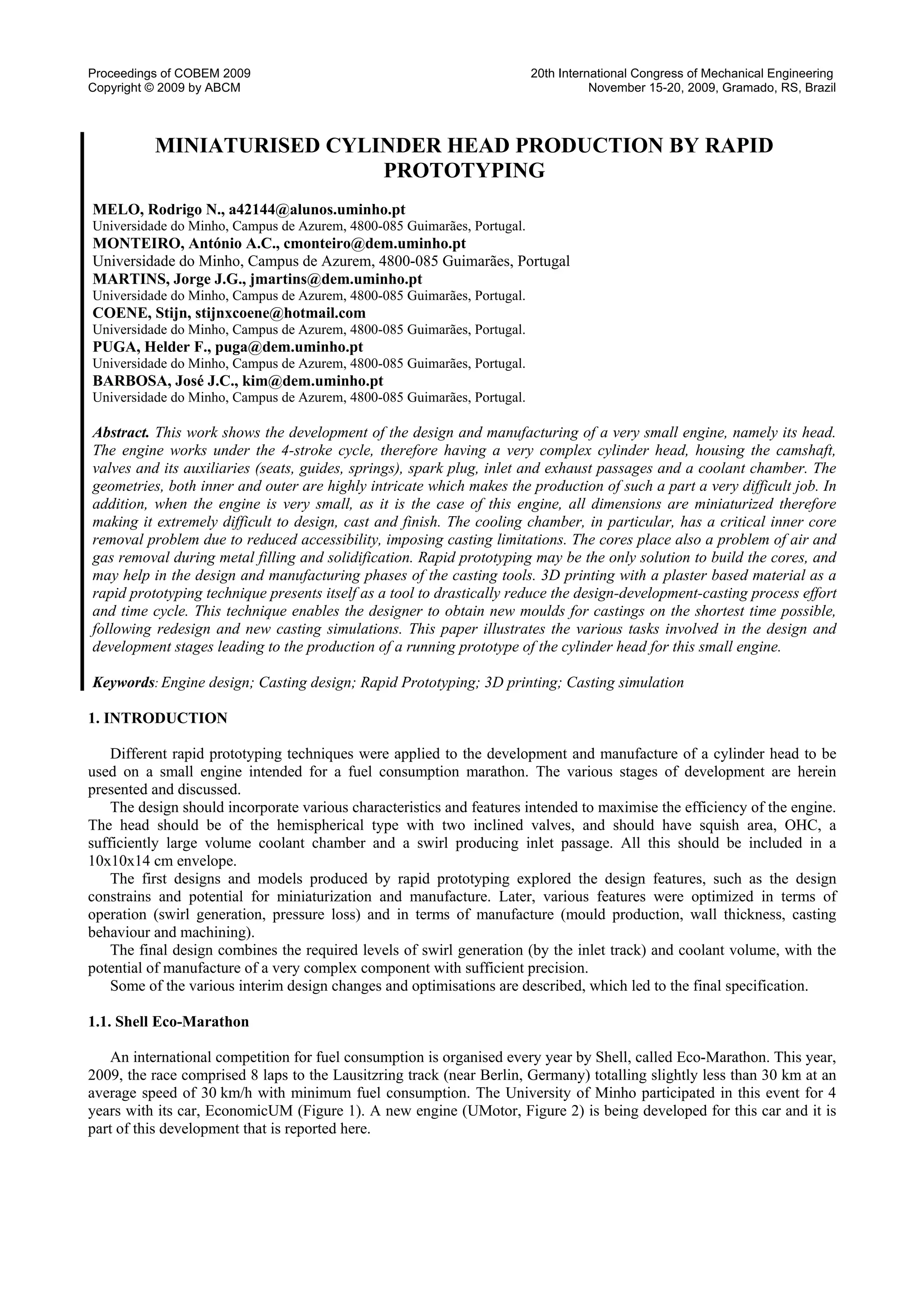 MINIATURIZED CYLINDER HEAD PRODUCTION BY RAPID PROTOTYPING | PDF