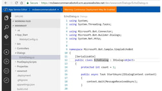 Code on the Beach 2018: Build an E-Commerce Chatbot on Azure Bot Framework v4 | PPTX