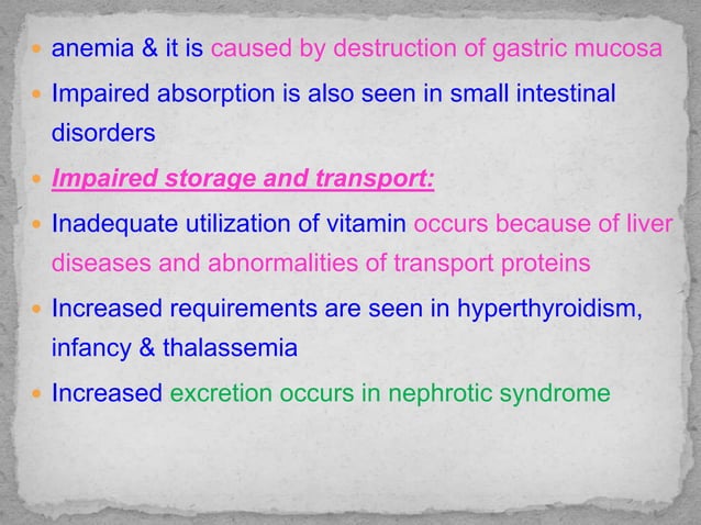 Cobalamine (B12) | PPTX | Blood Disorders | Diseases and Conditions