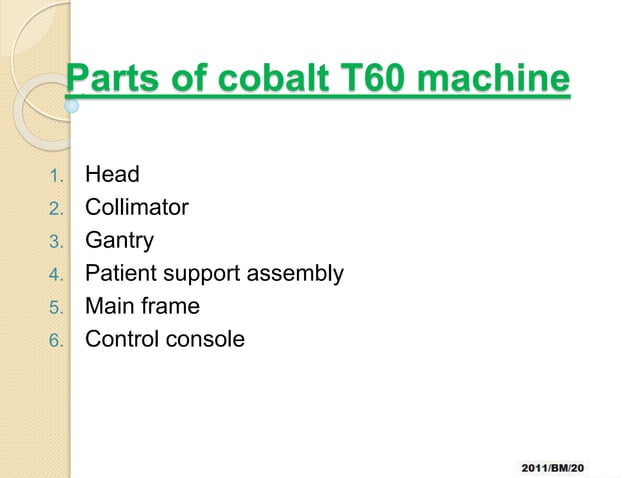Cobalt 60 | PPTX | Physical Therapy | Wellness