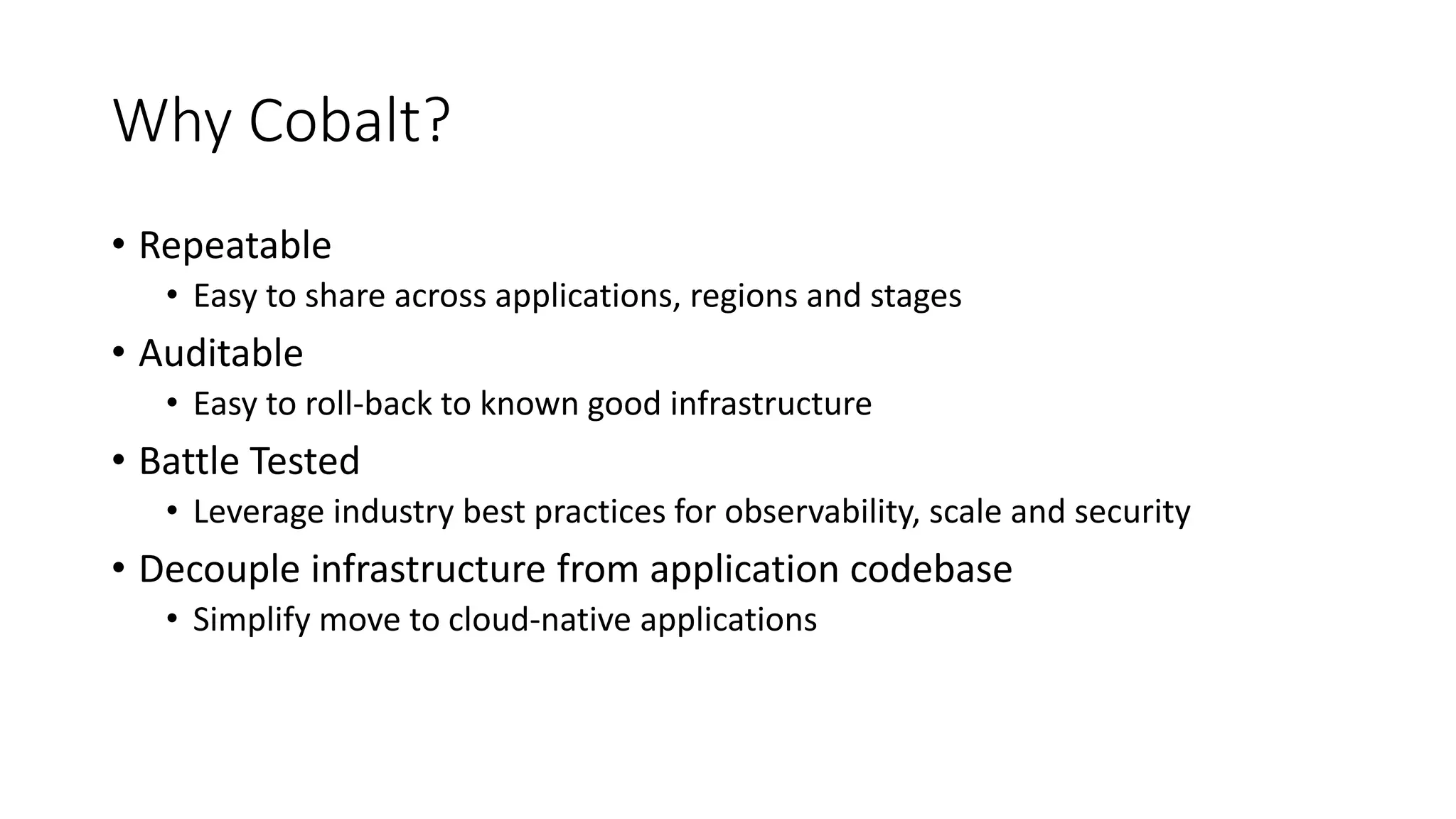 Cobalt - A Cloud Native Infrastructure-As-Code Accelerator | PPT