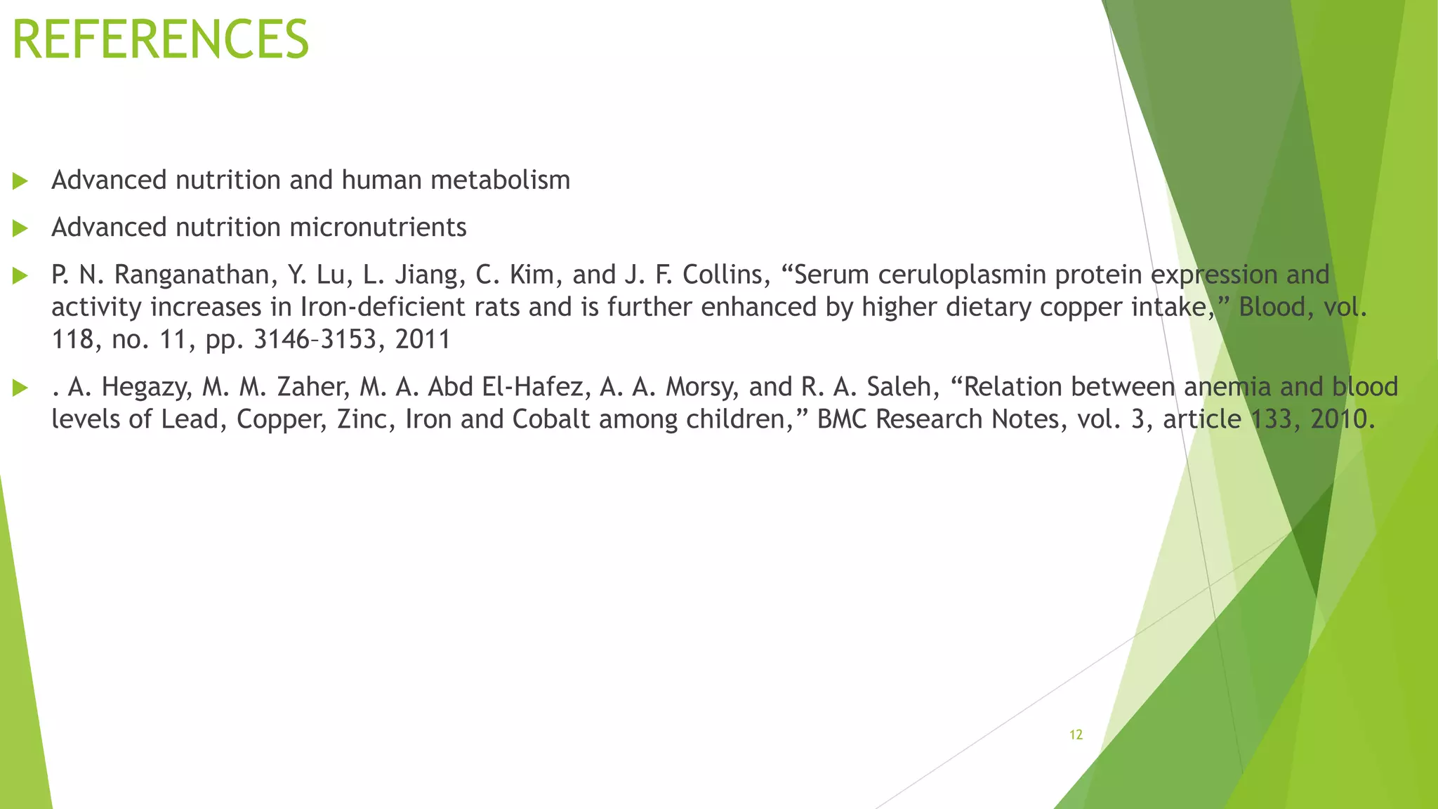 Cobalt(co) bch 628 (advanced nutritional biochemistry) | PDF