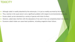 Cobalt(co) bch 628 (advanced nutritional biochemistry) | PDF