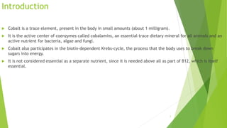 Cobalt(co) bch 628 (advanced nutritional biochemistry) | PDF