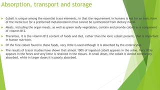 Cobalt(co) bch 628 (advanced nutritional biochemistry) | PDF