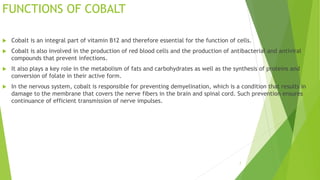 Cobalt(co) bch 628 (advanced nutritional biochemistry) | PDF