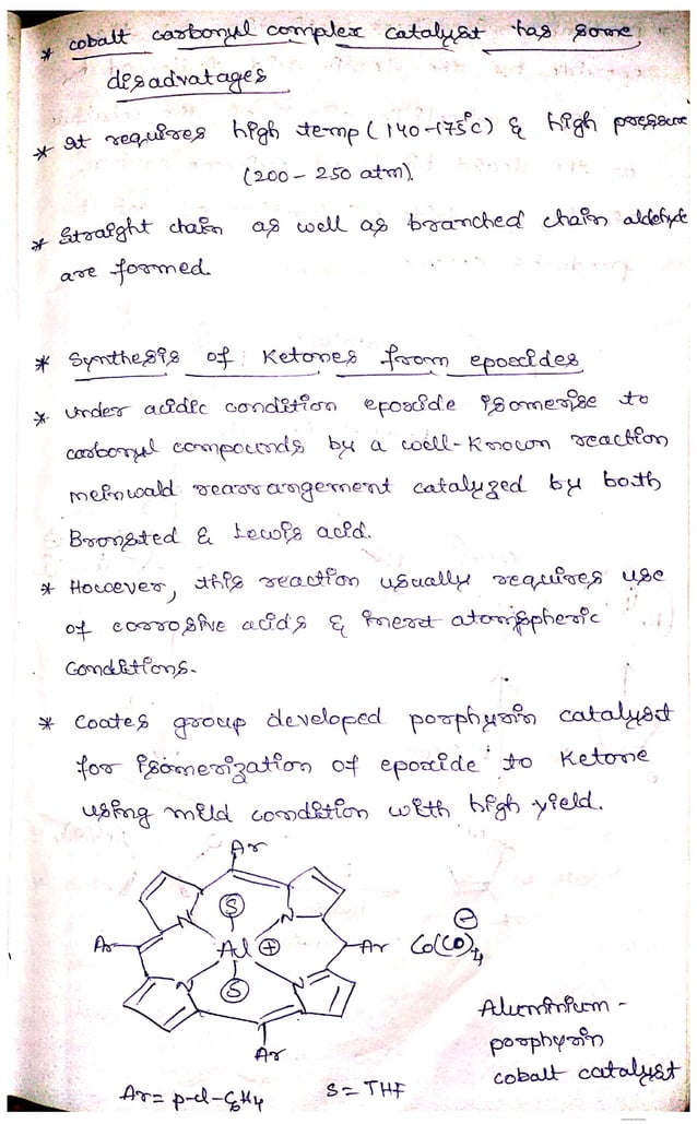 Cobalt complex use in insertion of CO | PDF
