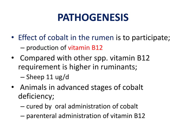 Cobalt deficiency in Animals | PPTX | Blood Disorders | Diseases and ...