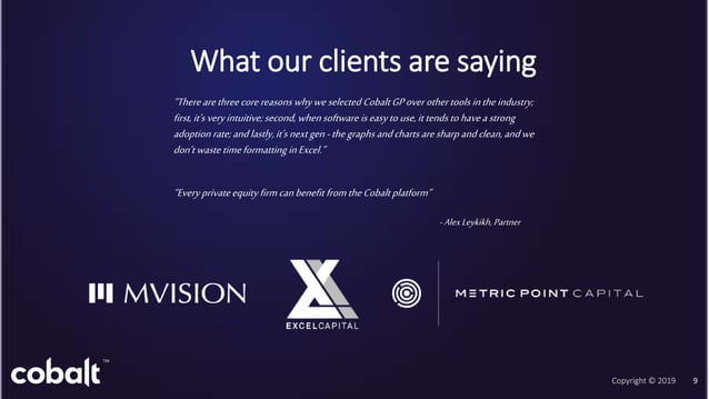 Cobalt for Placement Agents | PPT