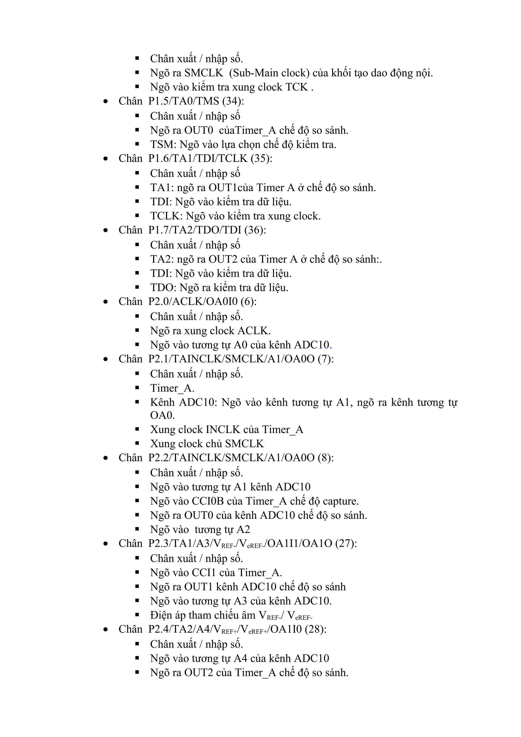 Co ban ve msp430 | DOC