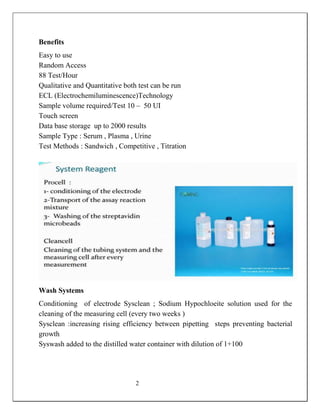 Cobas device Electrochemiluminescence Immunoassays | PDF