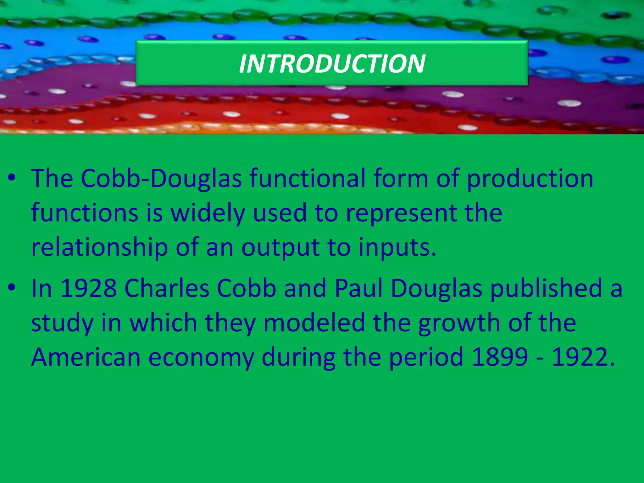 cobb douglas production function | PPTX