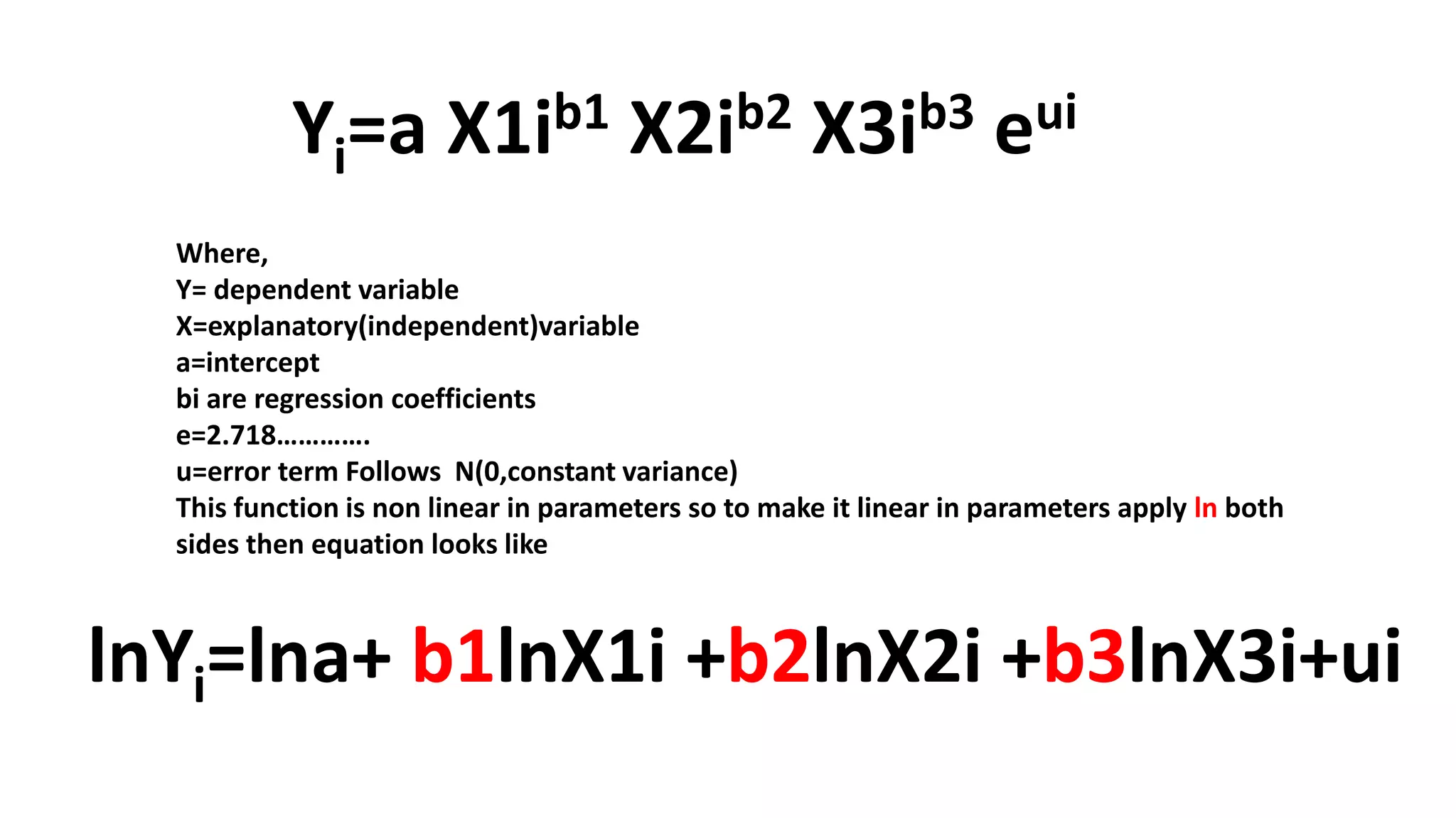 Cobb Douglas production function in SPSS | PPTX