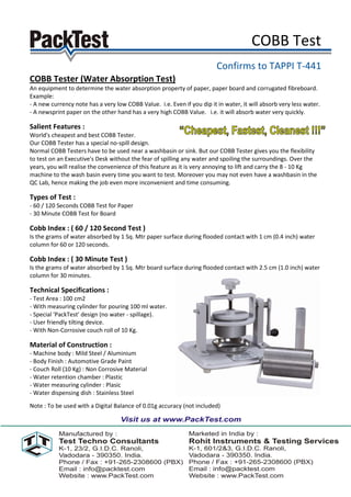 Cobb tester | PDF