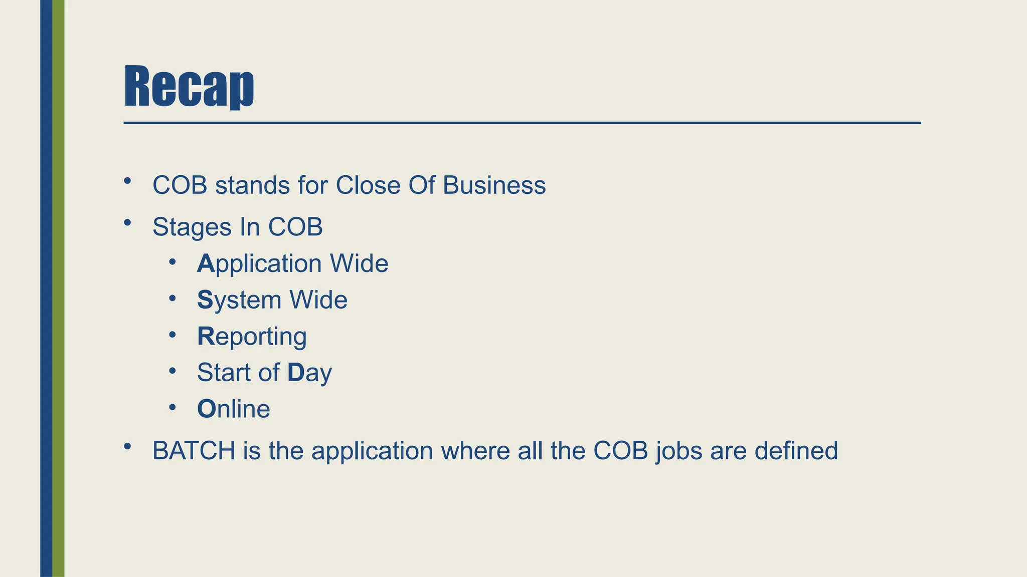 Closeofbusinesstemenos T24 Training Material Ppt