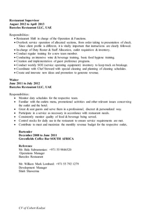 Cobert resume 001 | PDF