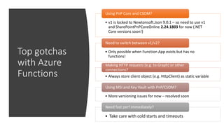 COB - Azure Functions for Office 365 developers | PPT
