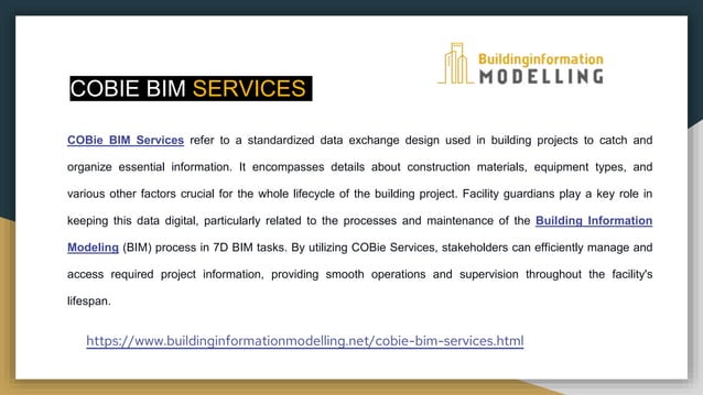 COBie BIM Modeling Services – Building Information Modeling | PPTX