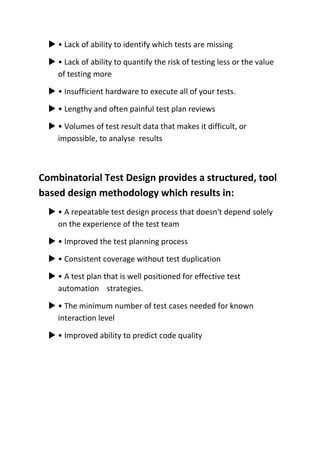 Combinatorial testing | PDF | Computer Software and Applications ...