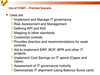 Use COBIT for IT SAVINGS | PPT