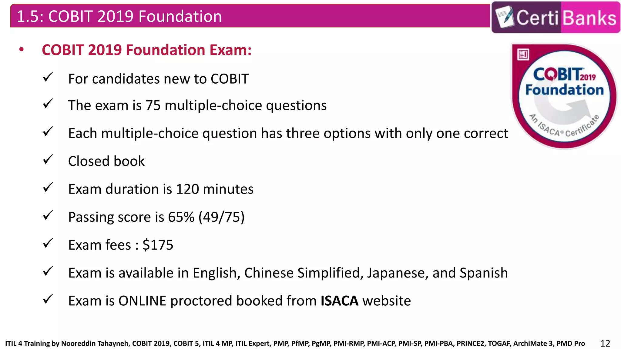 Cobit 2019 foundation study material | PDF