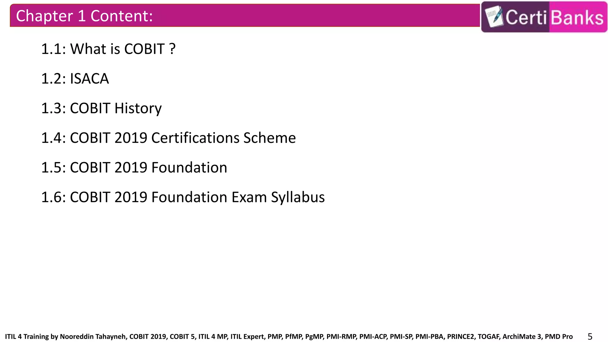 Cobit 2019 foundation study material | PDF