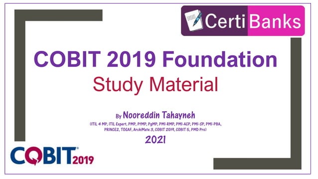 Cobit 2019 foundation study material | PDF