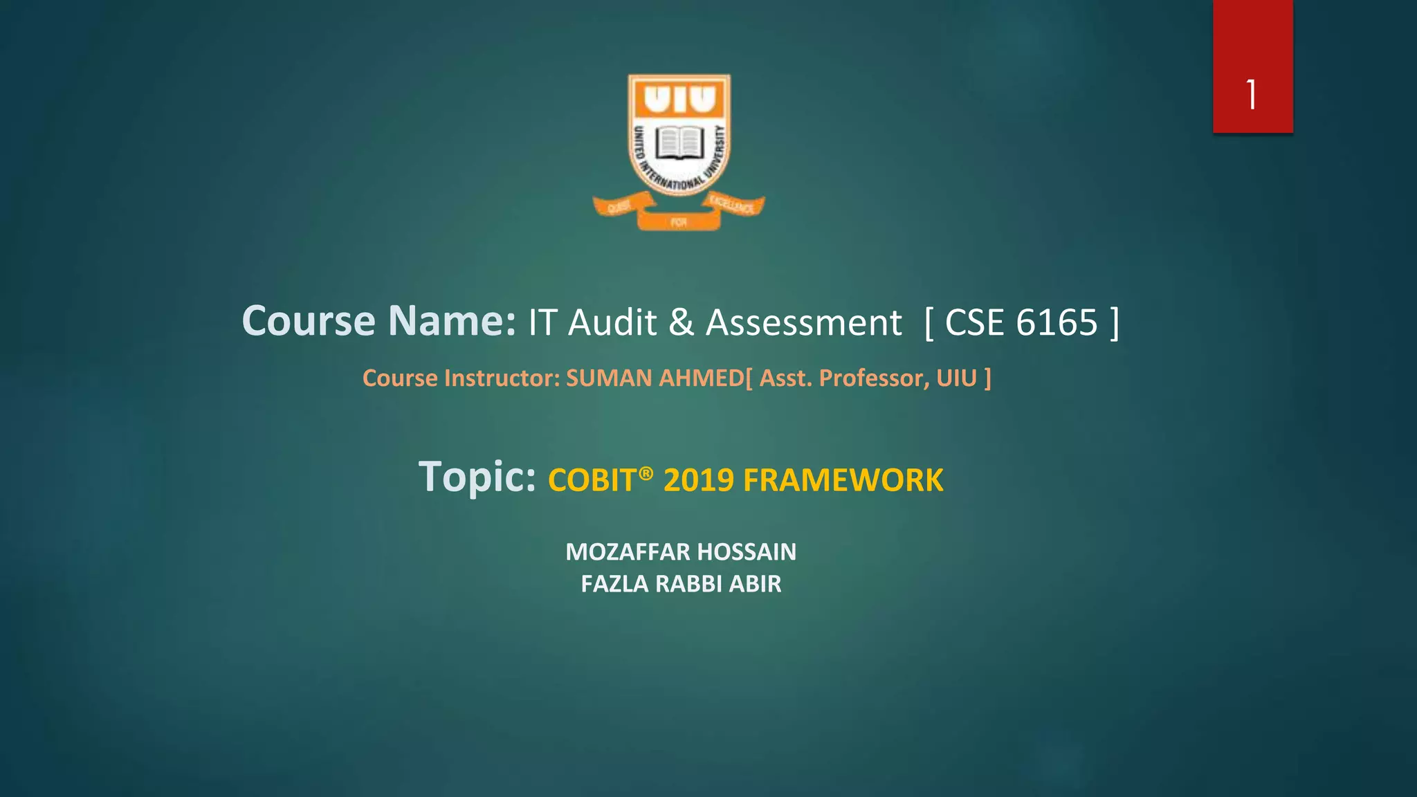 Cobit 2019 Framework By Isaca Pptx Business Administration Business