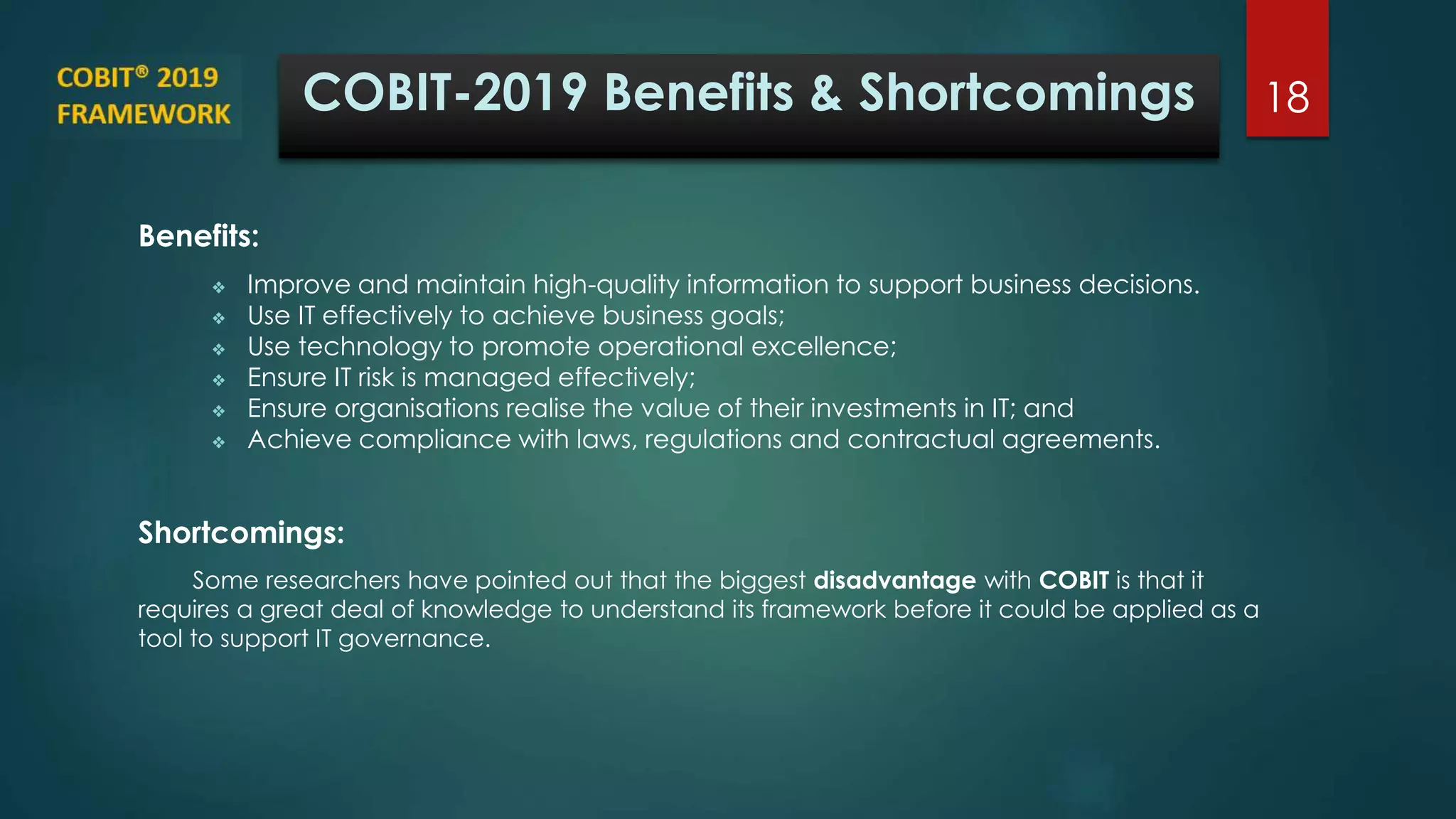 Cobit 2019 Framework By Isaca Pptx Business Administration Business