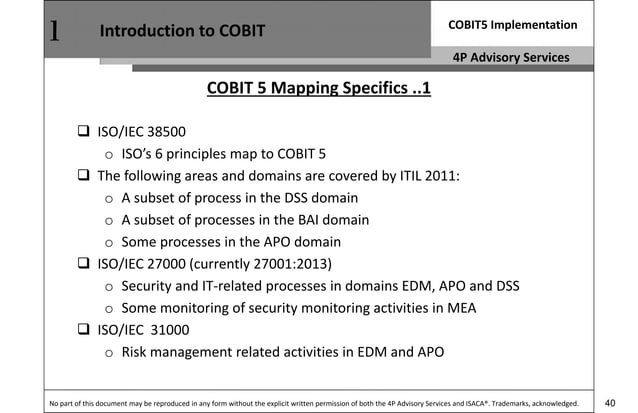 Cobit5 implementation training guide for IT professionals | PPT
