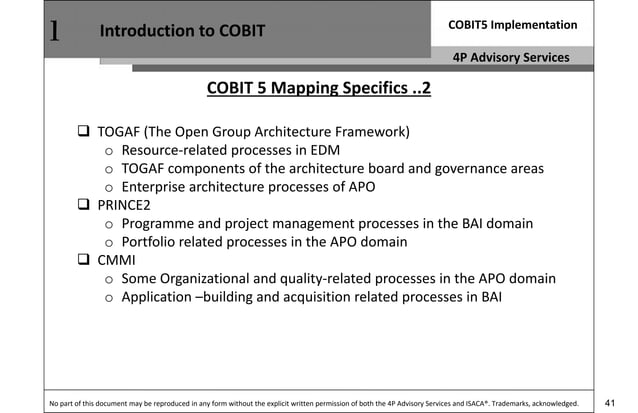 Cobit5 implementation training guide for IT professionals | PPT