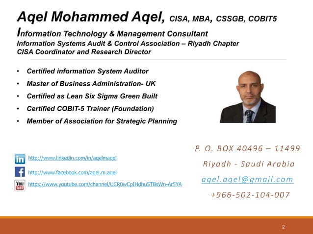 Cobit 5 It Governance Model An Introduction Pptx Business Business And Finance