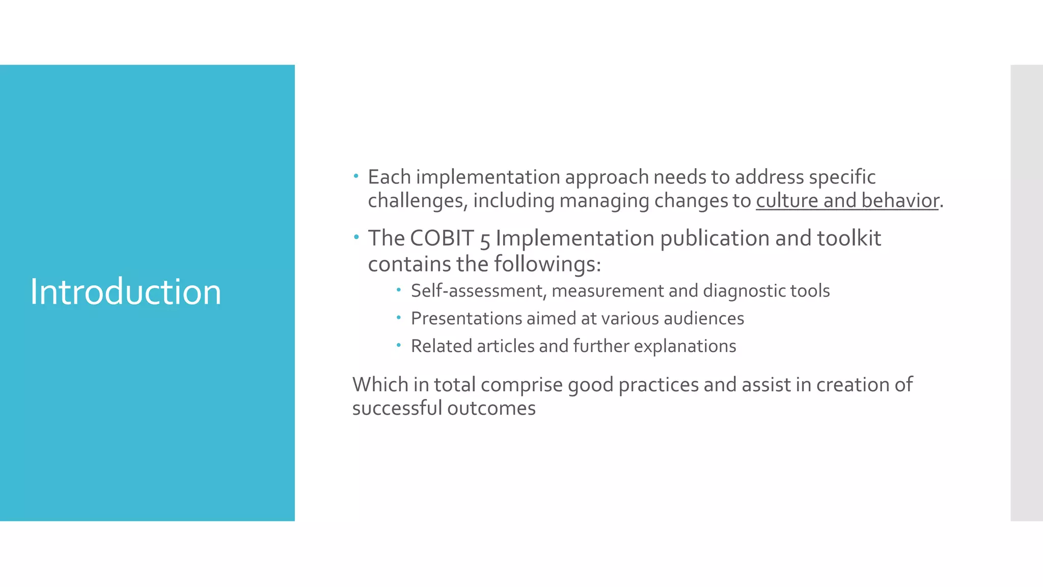 COBIT5 Implementation Guidance | PPTX