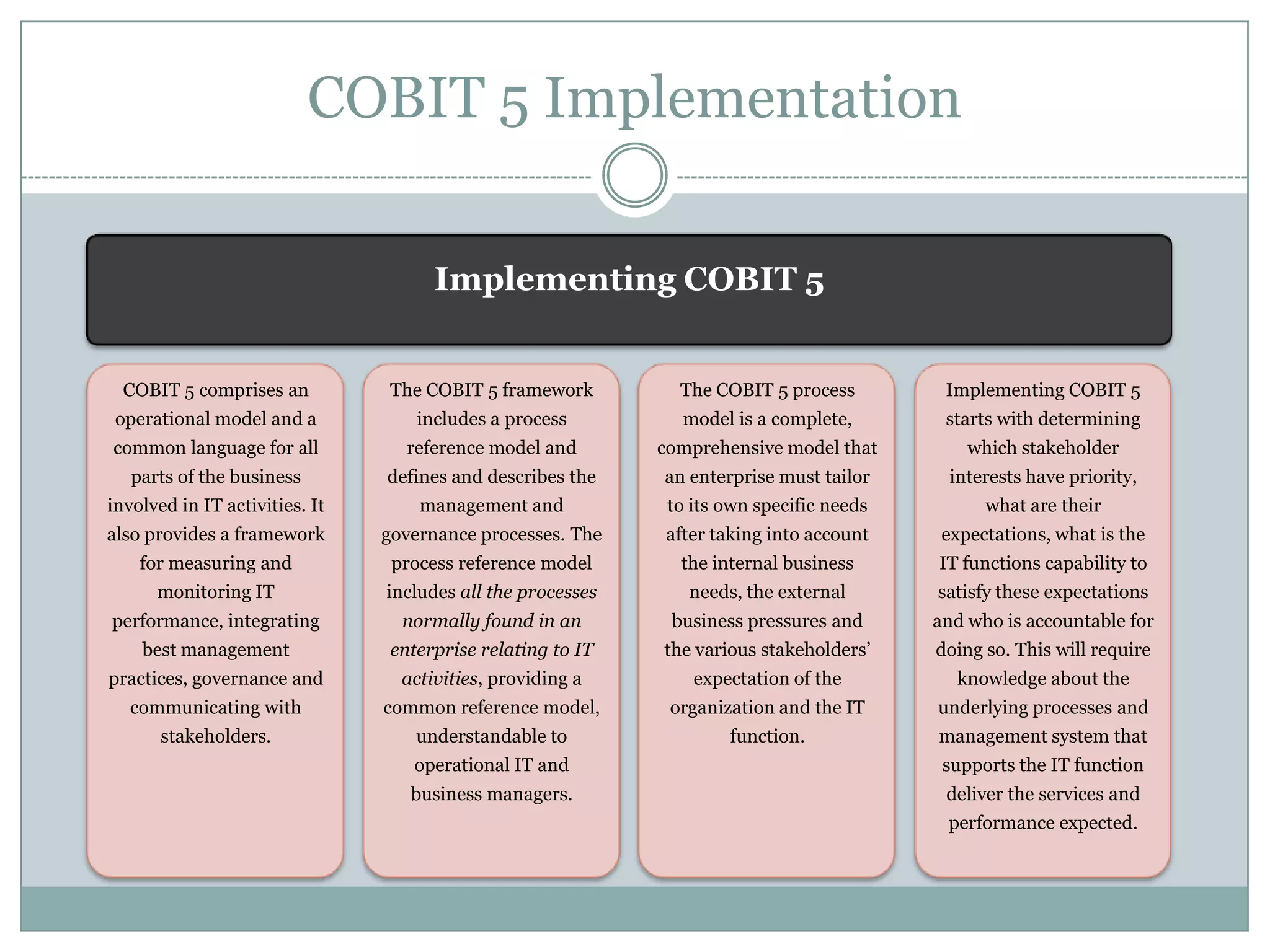 COBIT 5 & 4.1 Comparison | PPTX
