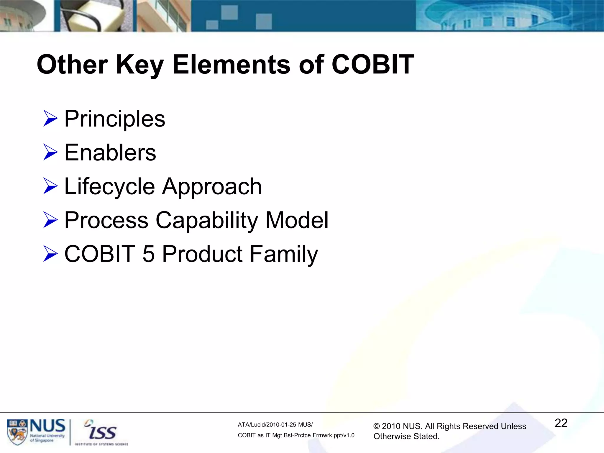 COBIT 5 as an IT Management Best Practices Framework - by Goh Boon Nam ...