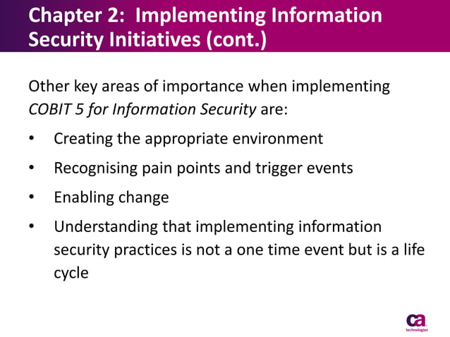 Cobit 5 For Information Security
