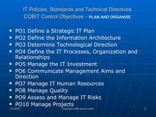 COBIT and IT Policy Presentation | PPT | Operating Systems | Computer Software and Applications